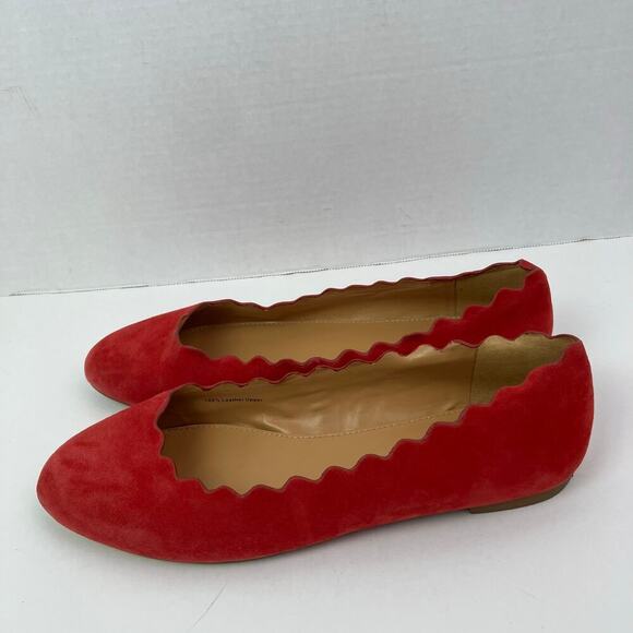 J. Crew Factory | Shoes | J Crew Factory Suede Scalloped Ballet Flats ...